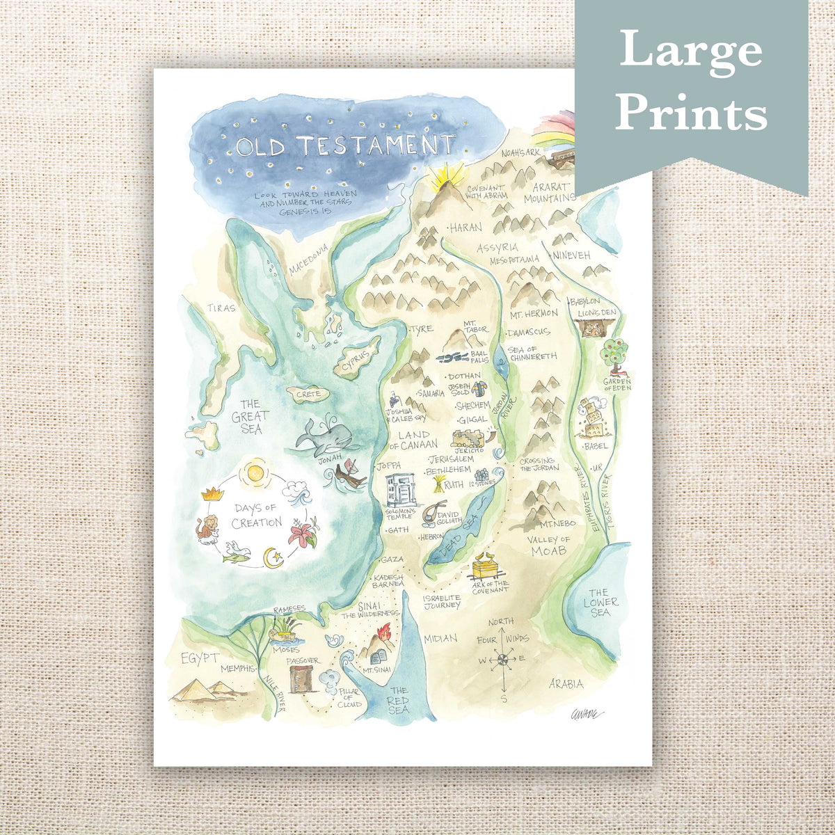 Bible Story Map - Old Testament Large Sizes