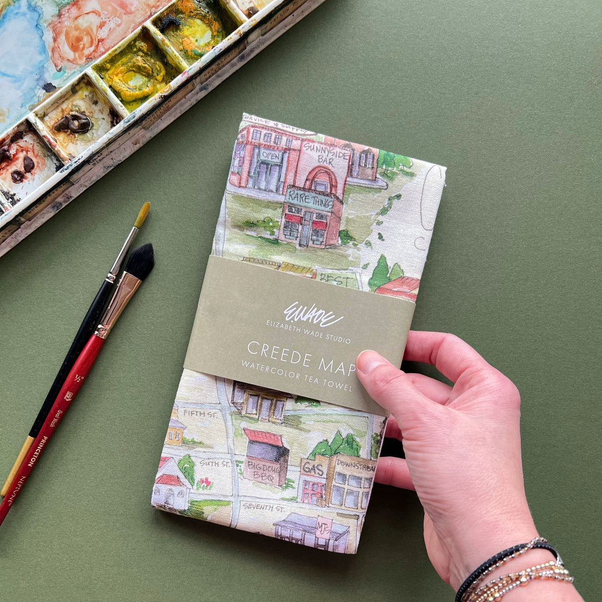 "Creede, Colorado Story Map" Tea Towel