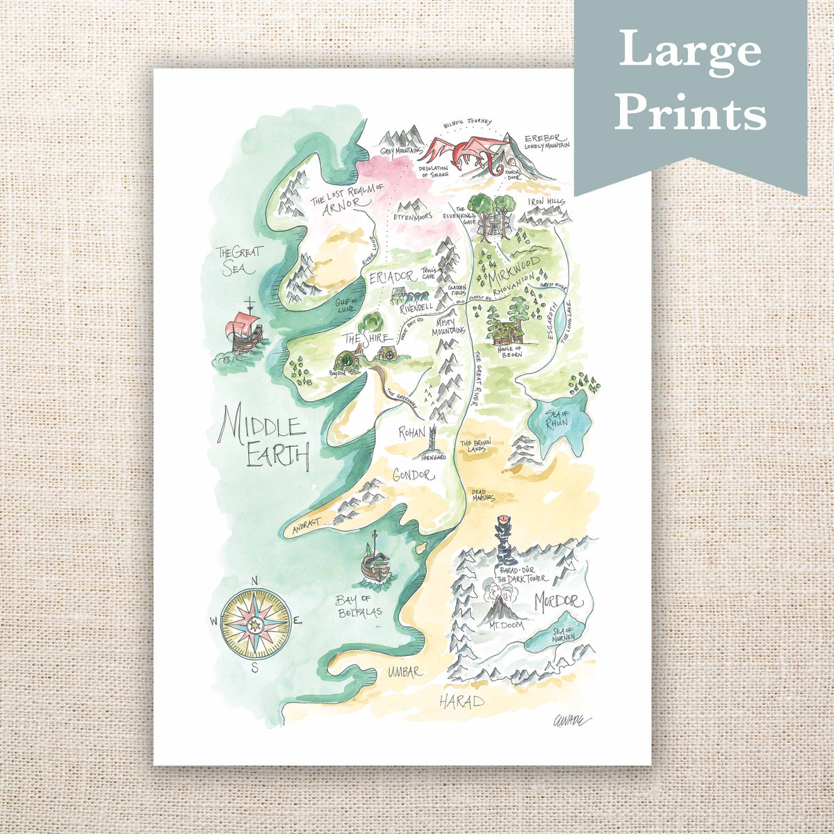 Lord Of The Rings Middle Earth Story Map Large Sizes