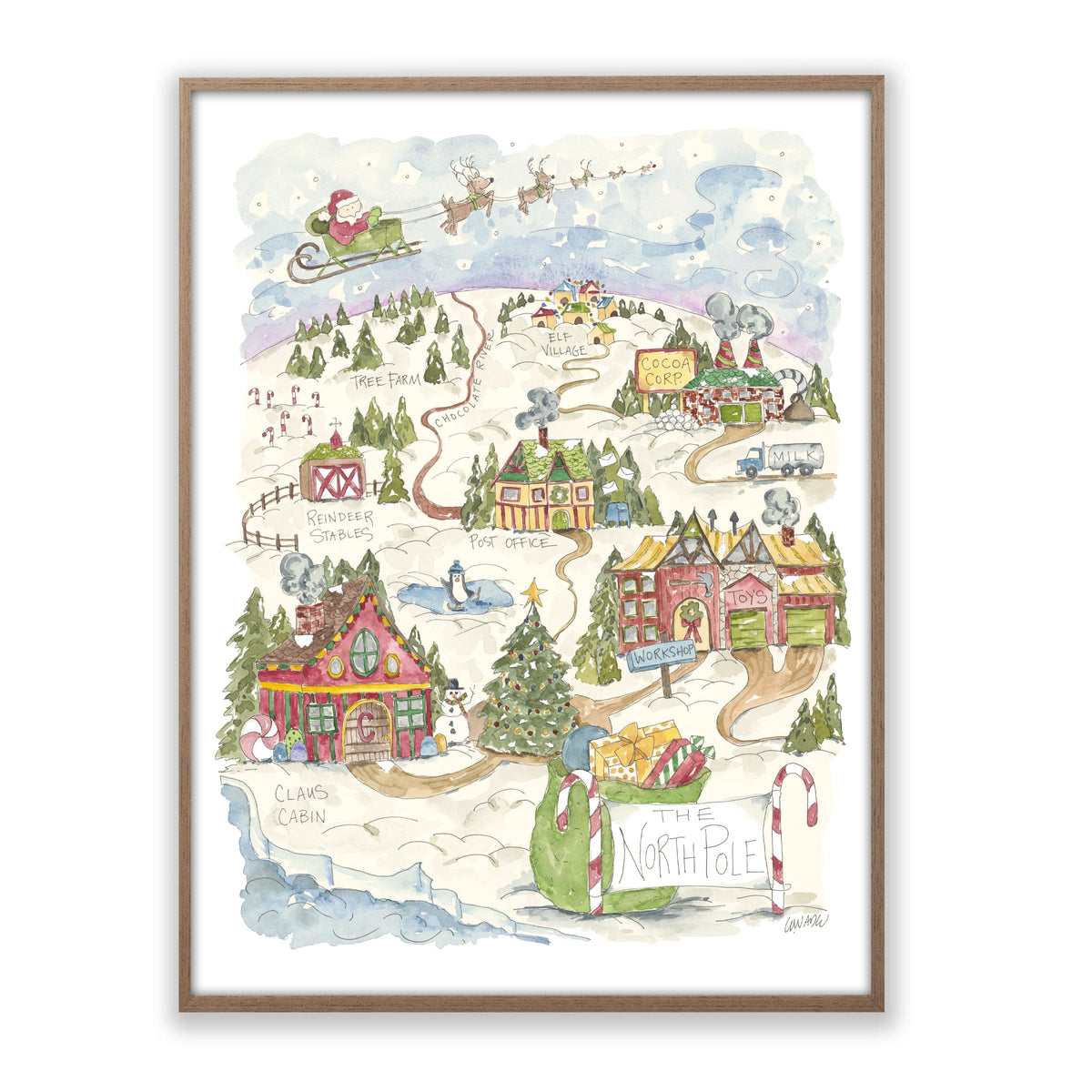 "North Pole Story Map" Print