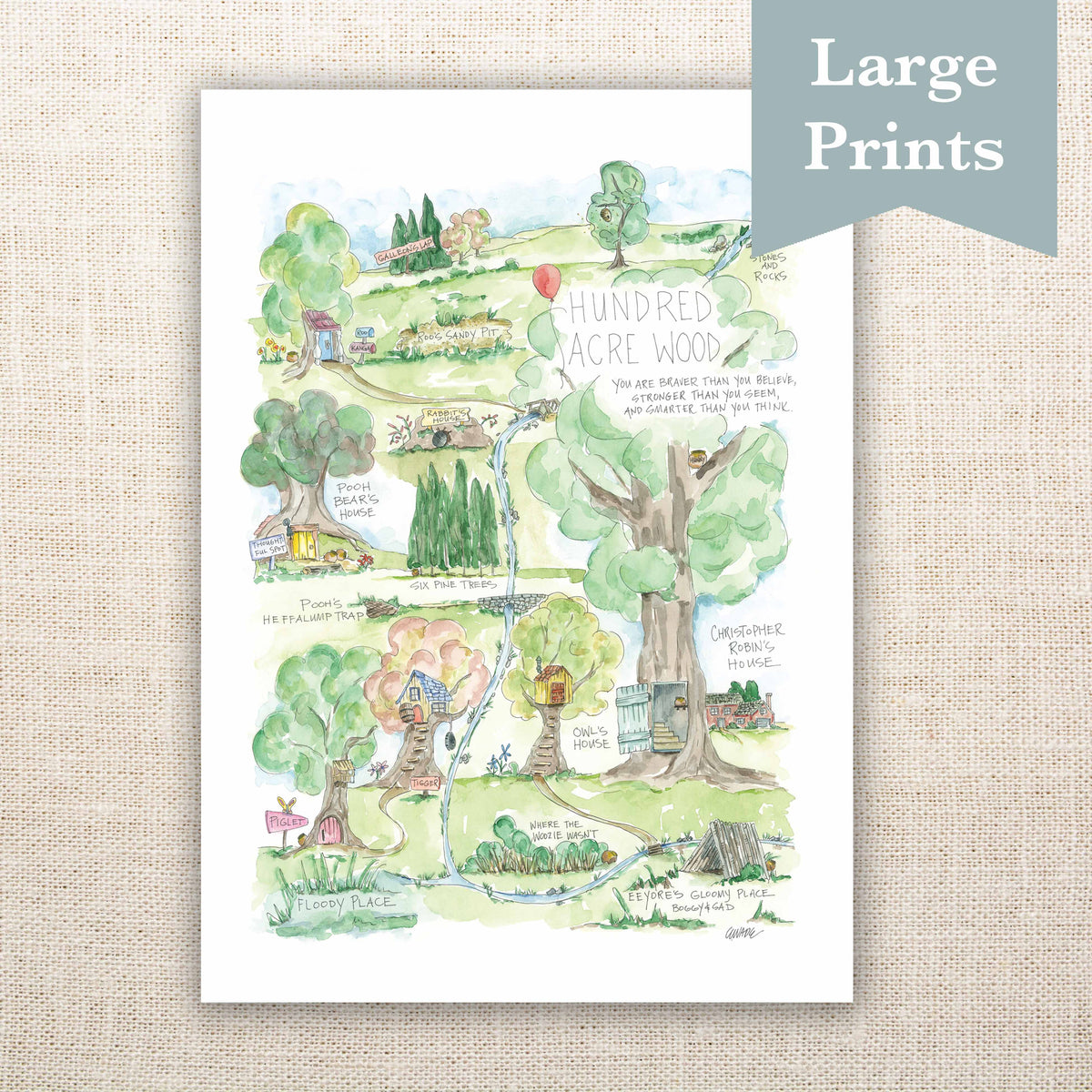 “Pooh's Hundred Acre Wood Story Map" Large Sizes