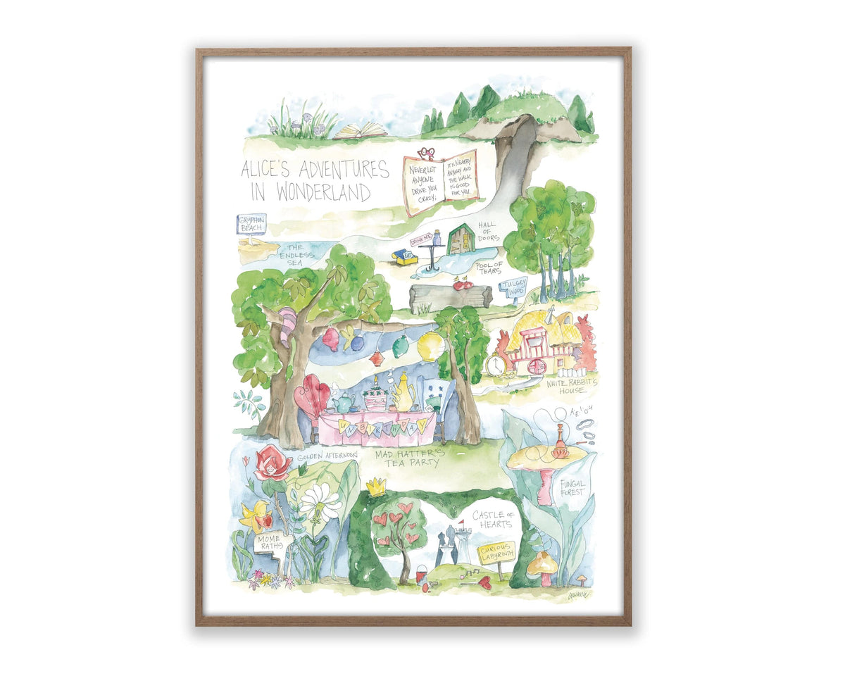 “Alice's Adventures Story Map" Print