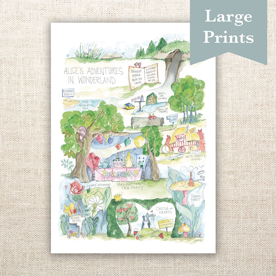Alice's Adventures in Wonderland Story Map - Large Sizes
