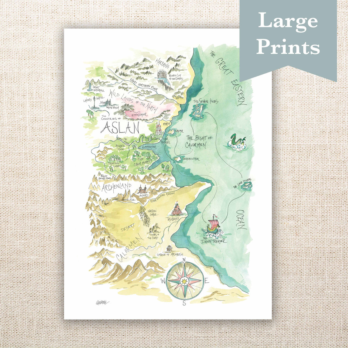 "The Countries of Aslan Story Map" Large Sizes – Elizabeth Wade Studio