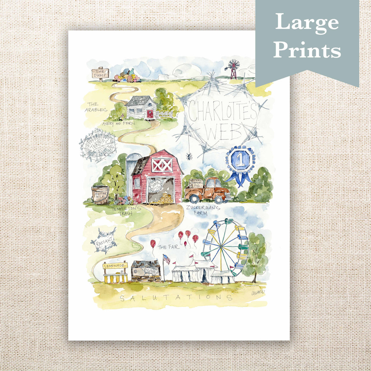 Charlotte's Web Story Map - Large Sizes