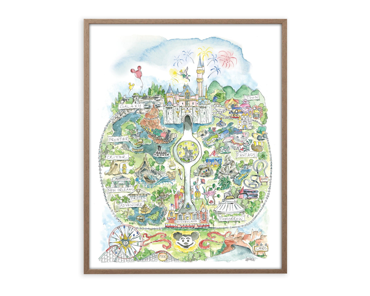 "California Theme Park Story Map" Print