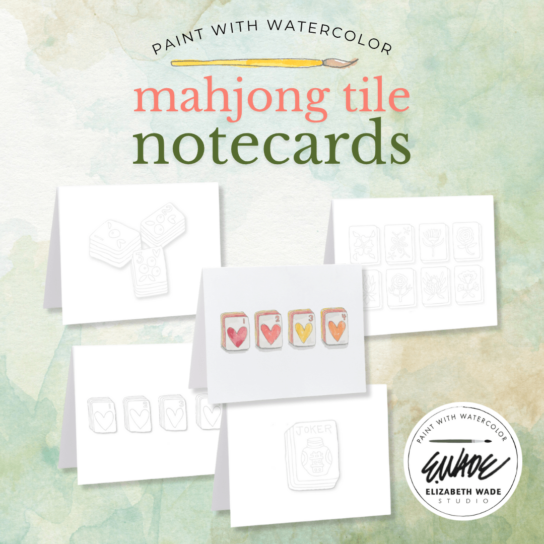 Paint with Watercolor Mahjong Notecard Set