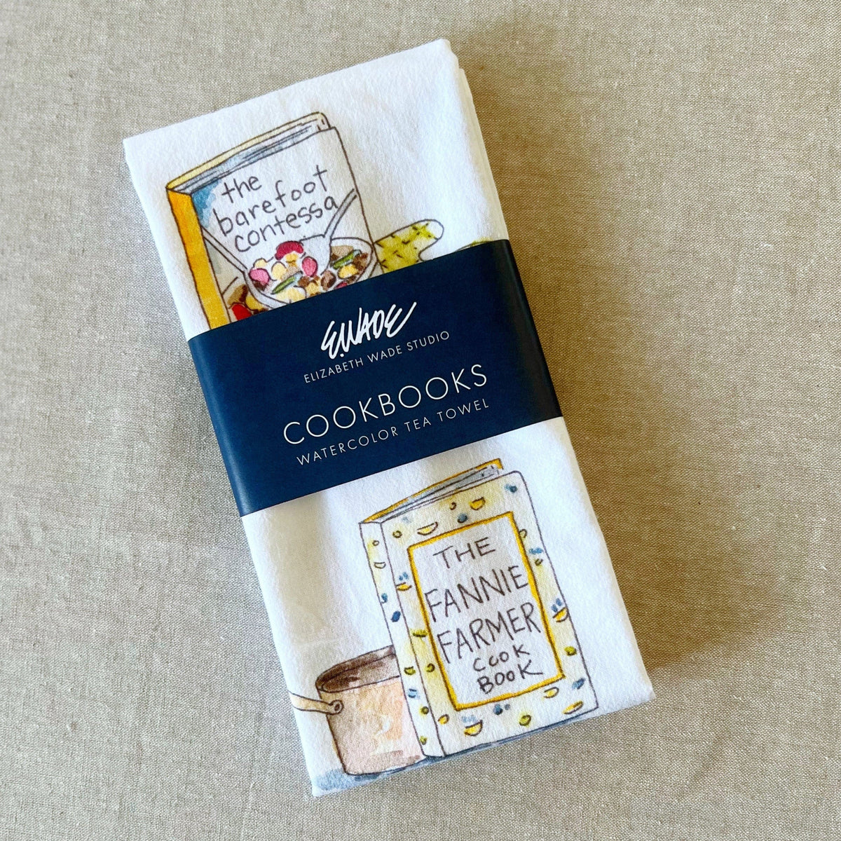 “Cookbooks Story Map" Tea Towel – Elizabeth Wade Studio