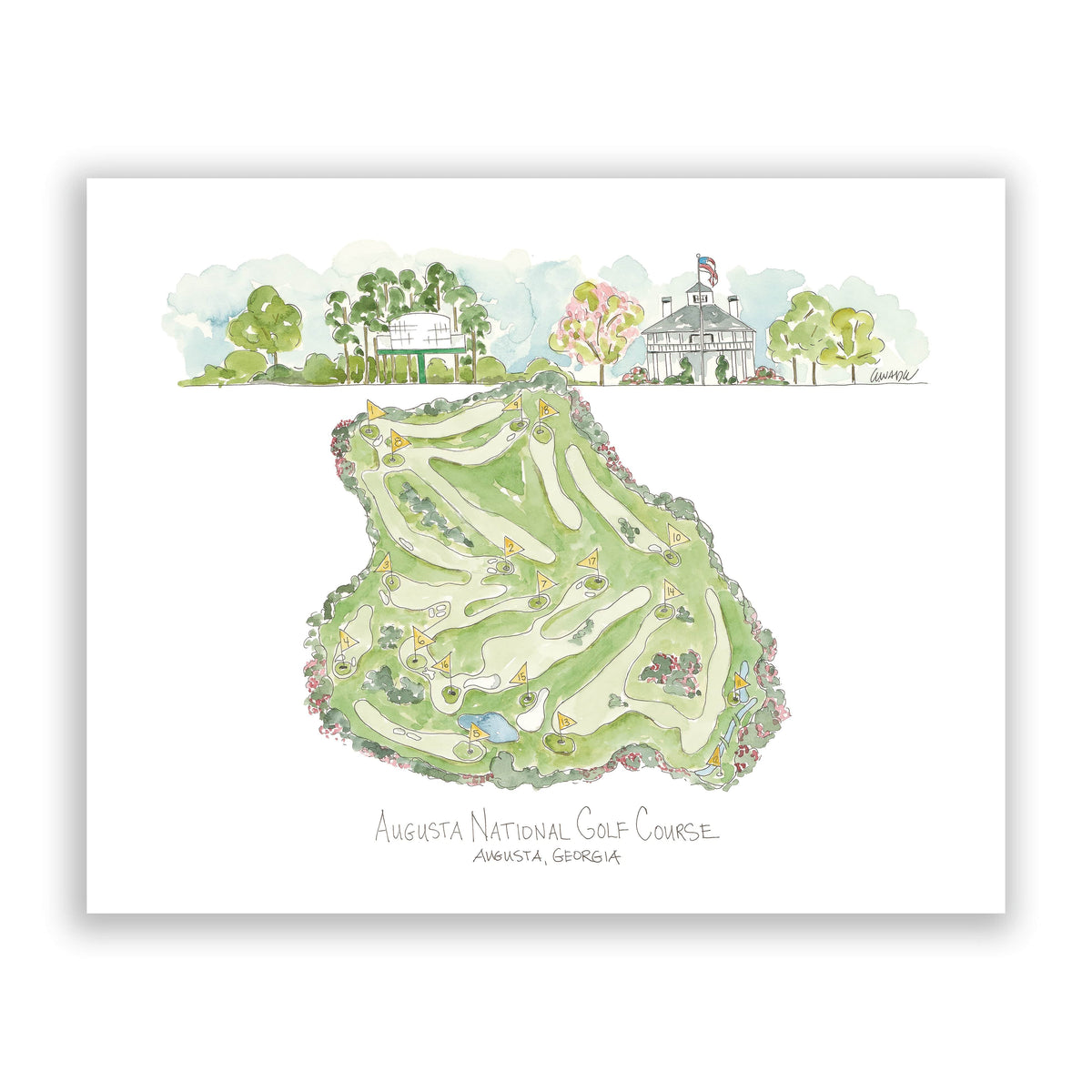 "Augusta National: A Watercolor Story" Instant Download