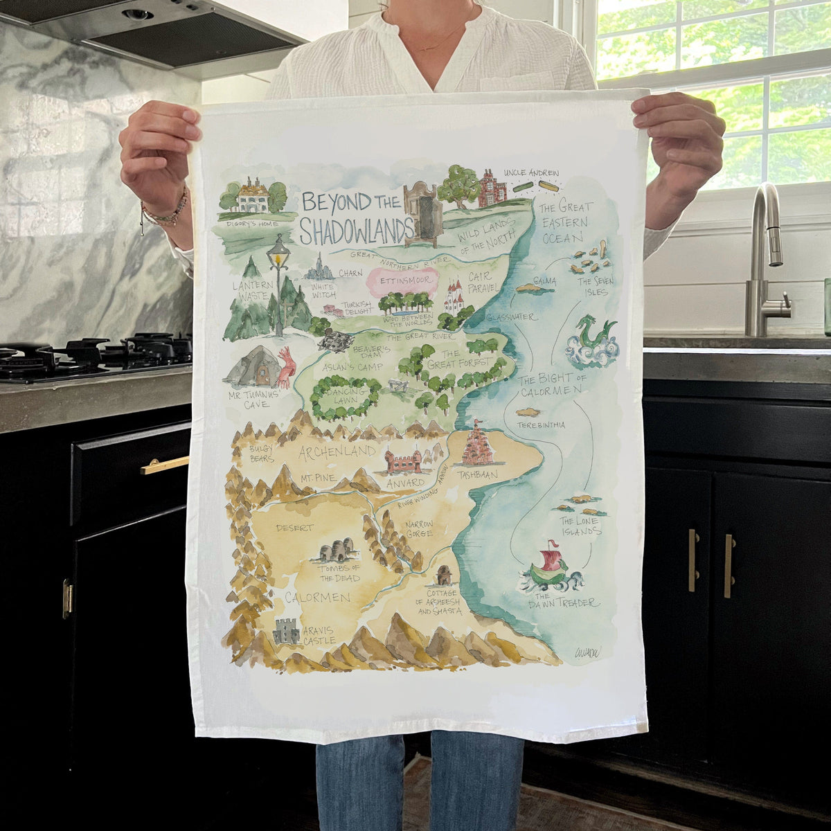 Shadowlands Story Map Tea Towel