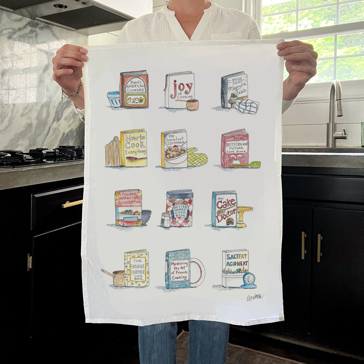 Cookbooks Story Map Tea Towel