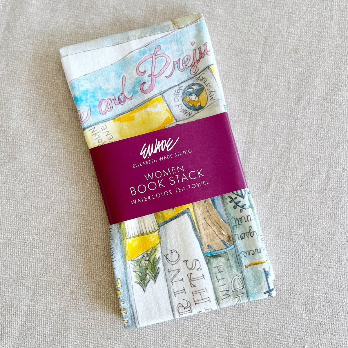 “Book Stack Women" Tea Towel – Elizabeth Wade Studio