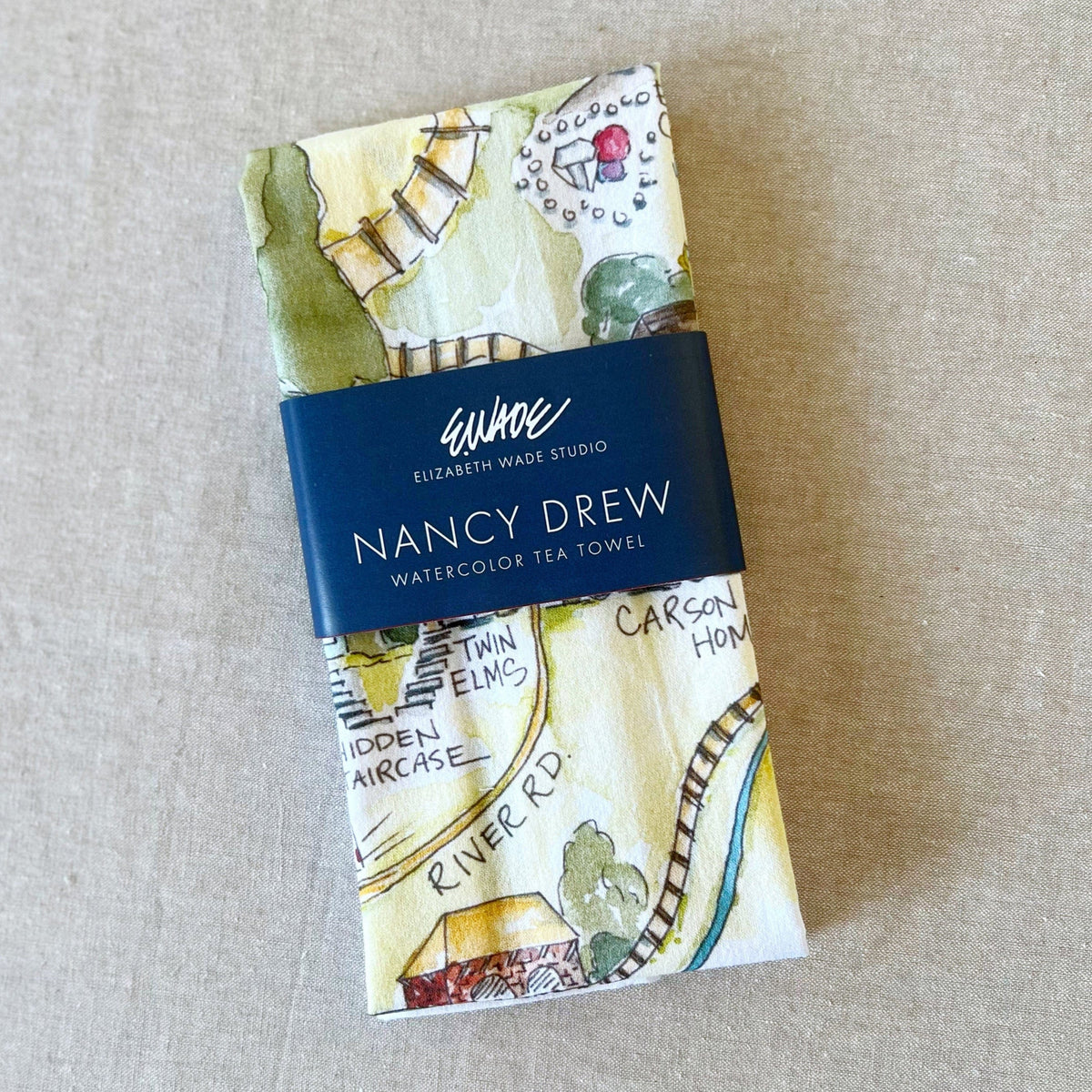 “Nancy Drew Story Map" Tea Towel – Elizabeth Wade Studio