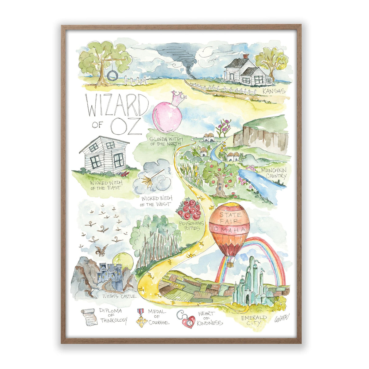 Wizard of Oz Story Map Print