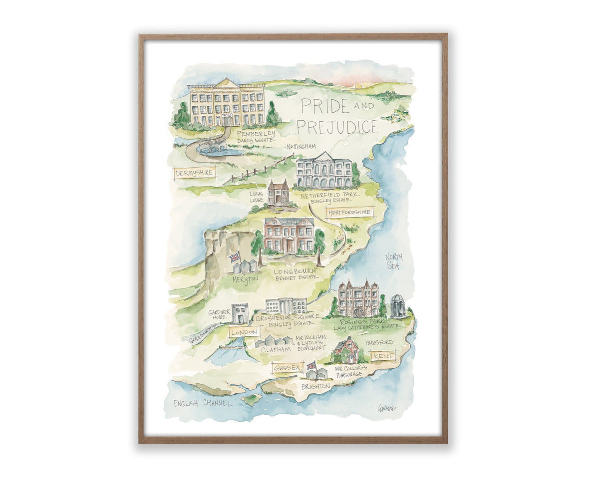 Pride & Prejudice Story Map Print
