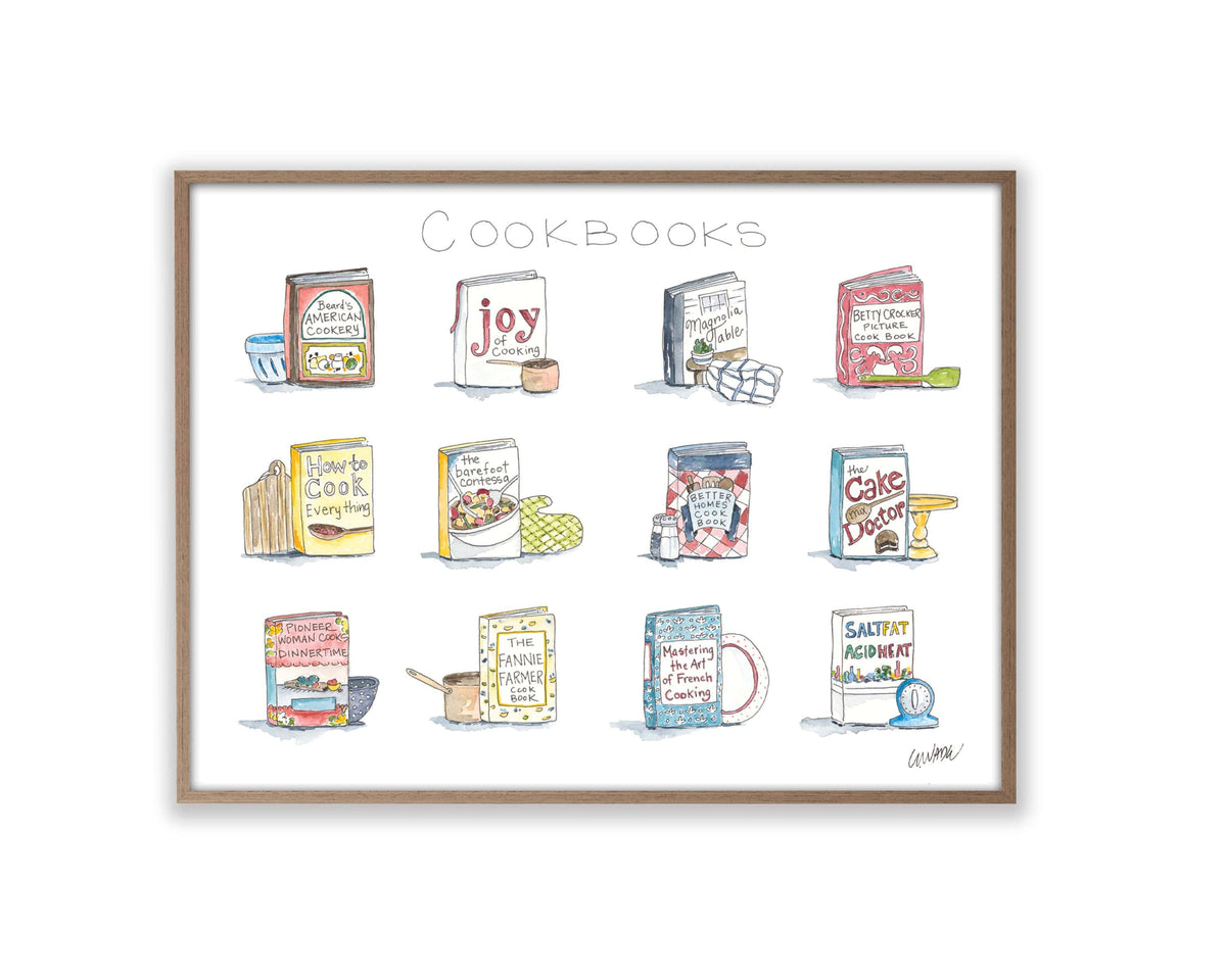 “Cookbooks: A Watercolor Story” Print – Elizabeth Wade Studio
